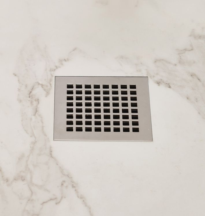 Contemporary Square Grille Shower Drain Assembly | Rejuvenation