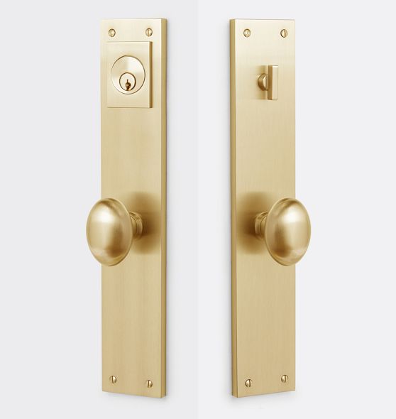 Tabor Oval Knob Exterior Door Hardware Tube Latch Set | Rejuvenation