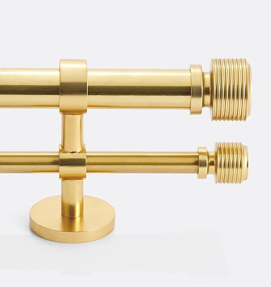 Paulson Adjustable Brass Drapery Rod Set | Rejuvenation
