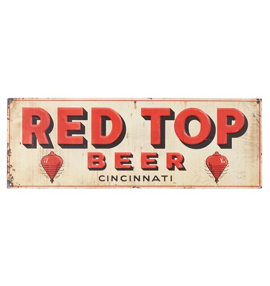 Embossed Steel Red Top Beer Sign | Rejuvenation