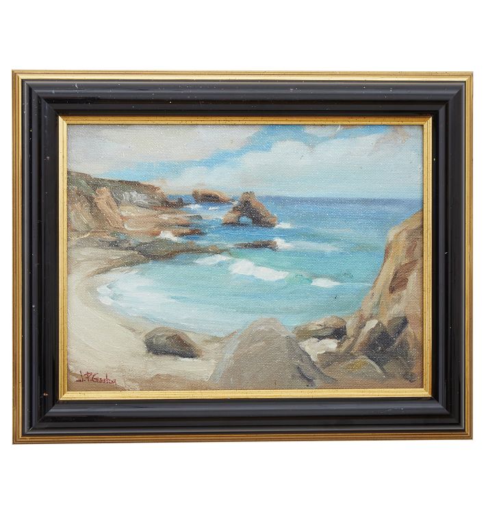 Oil on Canvas Painting of a California Coastal Scene by JP Gaston ...