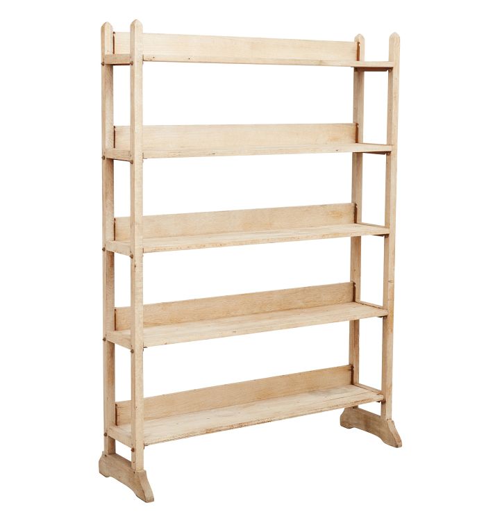 Vintage Bleached-Wood Industrial Storage Rack | Rejuvenation