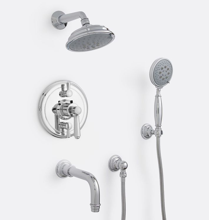 Montecito Lever Handle Thermostatic Shower Tub Set | Rejuvenation