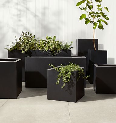 Modern Fiberstone Rectangle Planter | Rejuvenation