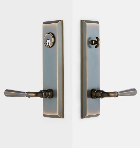 Putman Octagonal Lever / Lever Exterior Door Hardware Tube Latch Set | Rejuvenation
