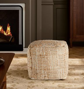 Interlaced Woven Pouf | Rejuvenation