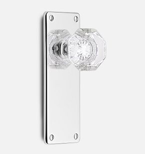 Benson Interior Door Set, Privacy - Pin with Crystal Octagon - Polished ...