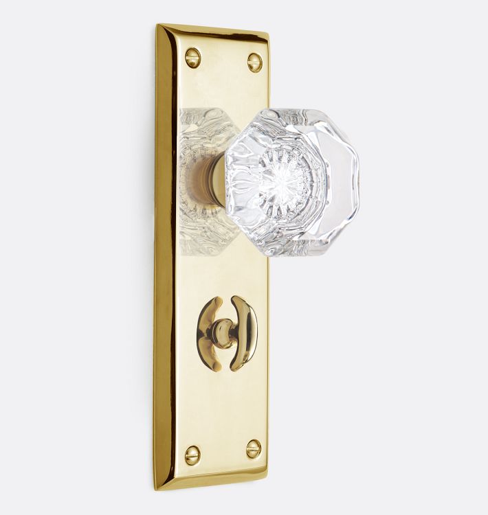 Putman Interior Doorset Tube Latch Crystal Knob Privacy Set, Lacquered ...