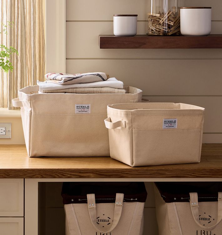 Canvas storage bin store