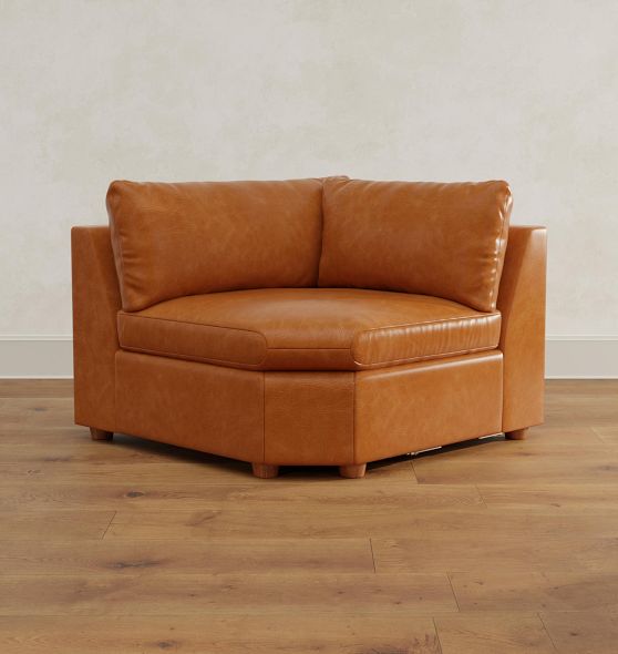 Roswell Leather Wedge Corner Sectional Component | Rejuvenation