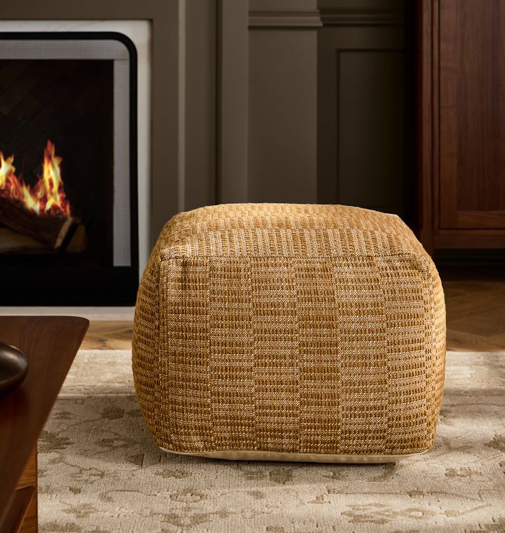Outdoor woven pouf store