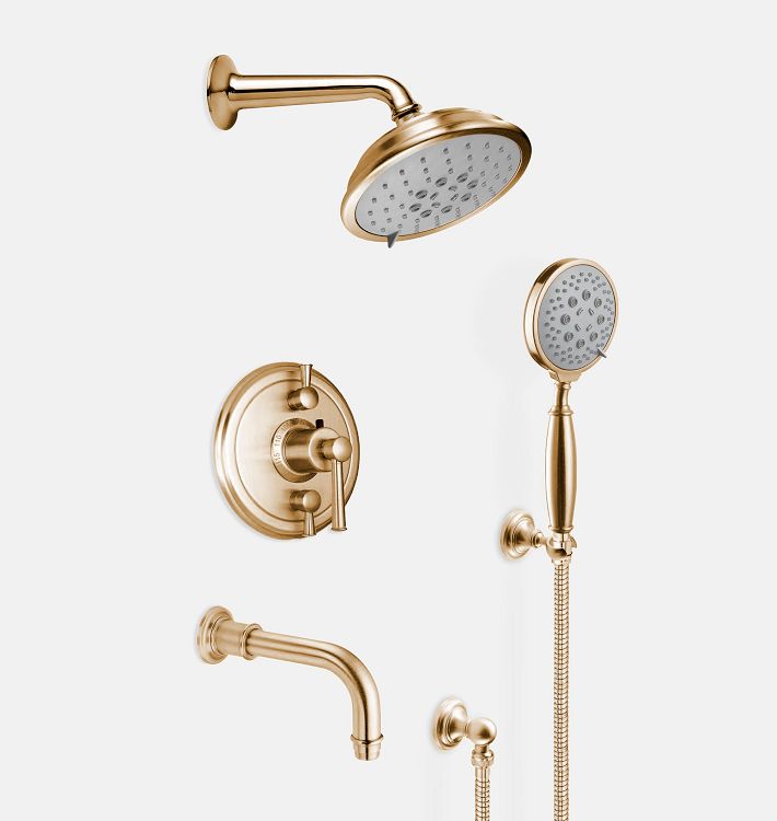 Miramar Lever Handle Thermostatic Shower & Tub Set with Handshower ...