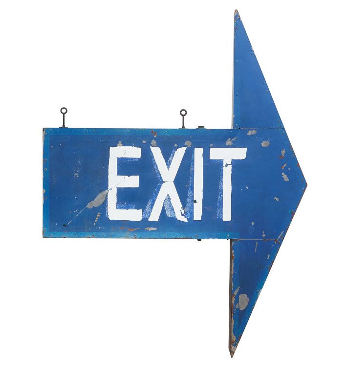 Vintage Steel EXIT Arrow Sign | Rejuvenation