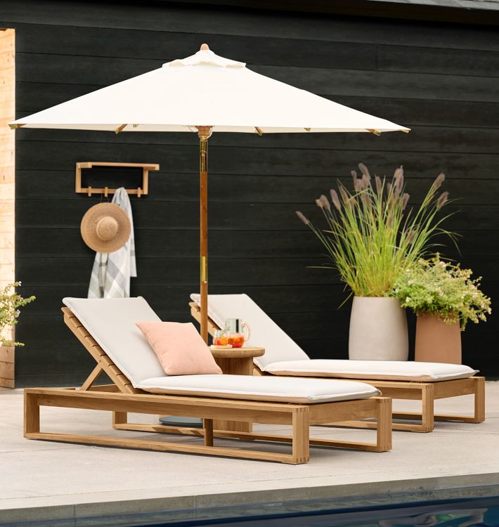 Polson Teak Outdoor Chaise | Rejuvenation