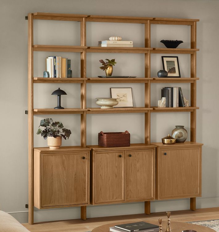 Fairfield Triple Modular Shelving with Cabinets | Rejuvenation