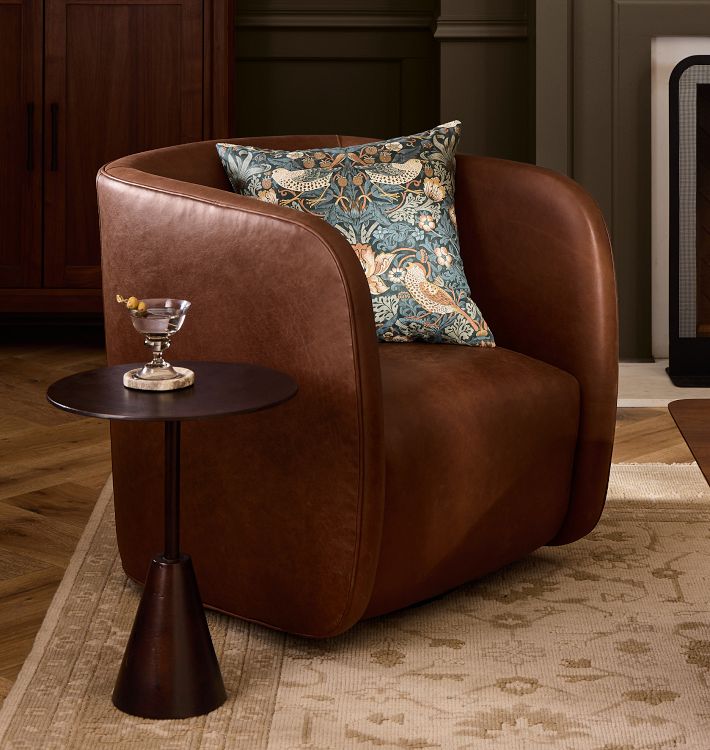 Estelle Leather Swivel Chair | Rejuvenation