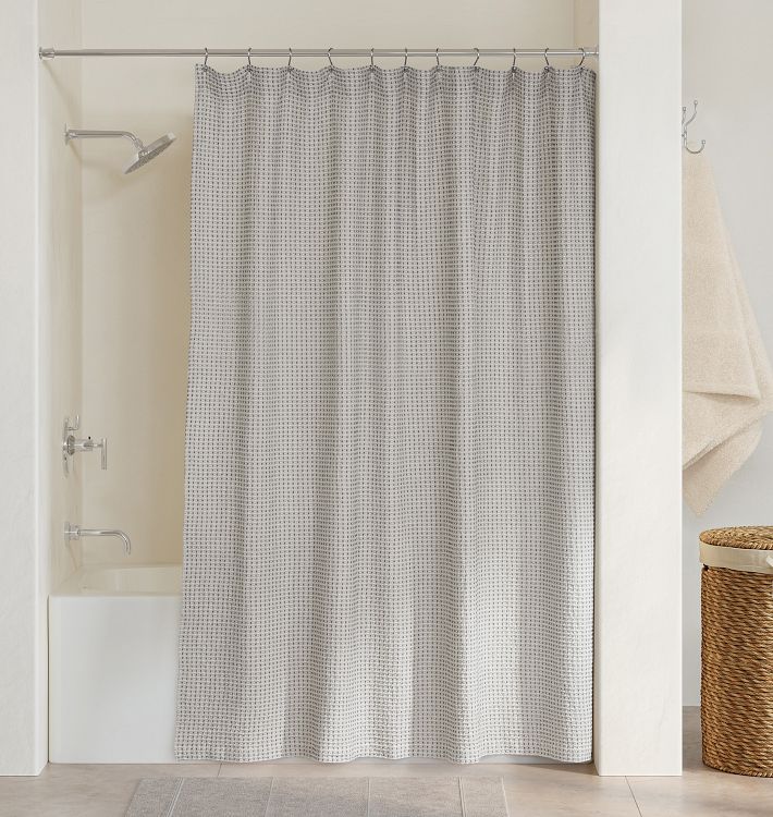 Dobby Woven Dot Shower Curtain | Rejuvenation