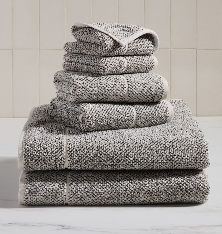 Heathered Terry Organic Cotton Towel, Set of 6 | Rejuvenation