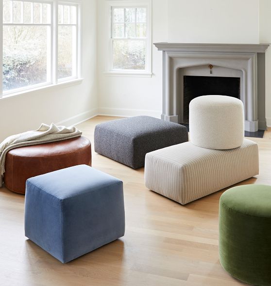 Britton 24" Square Ottoman | Rejuvenation