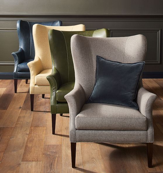 Clinton Modern Wingback Leather Chair | Rejuvenation