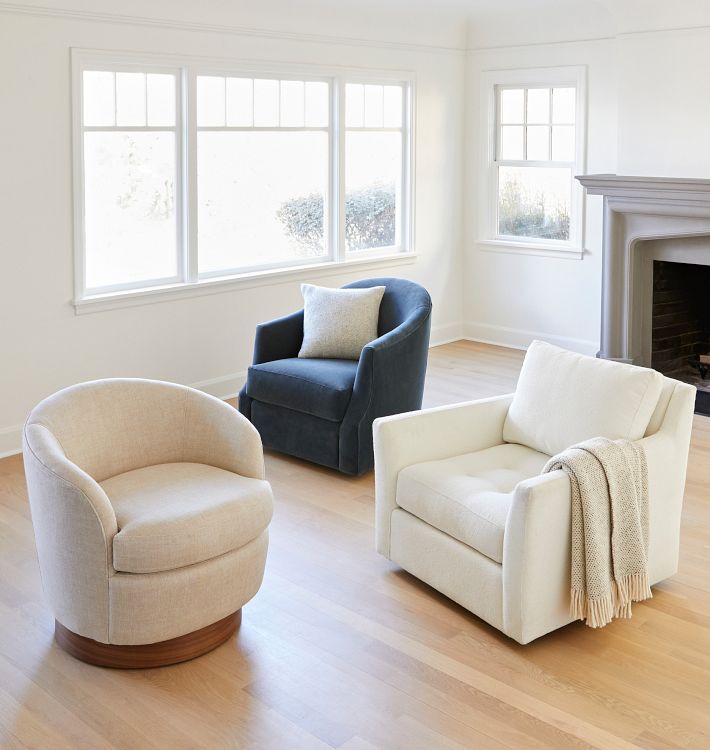 Celeste Leather Swivel Chair | Rejuvenation
