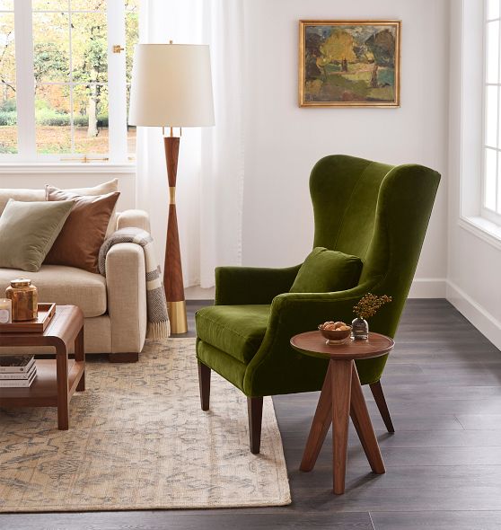 Clinton Modern Wingback Chair | Rejuvenation