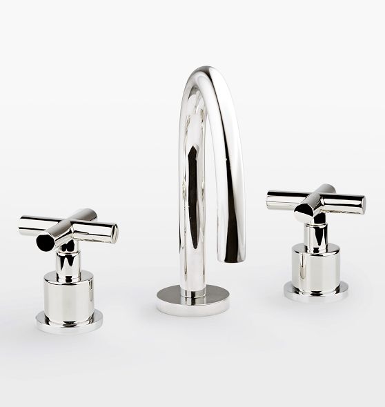 Waterhouse Short Spout Cross Handle Widespread Bathroom Faucet ...