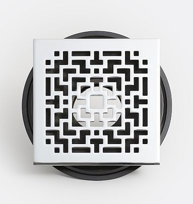 Retro Square Grille Shower Drain Assembly | Rejuvenation