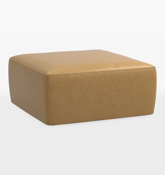Britton Leather 36" Square Ottoman | Rejuvenation
