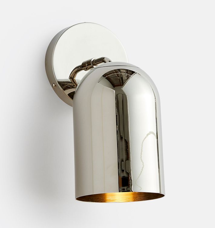 Paige 5" Articulating Flat Dome Cylinder Sconce | Rejuvenation