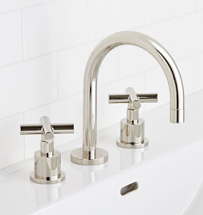 Waterhouse Short Spout Cross Handle Widespread Bathroom Faucet ...