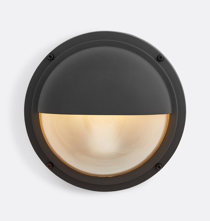 9" Seabeck Halflid Round Bulkhead Sconce | Rejuvenation