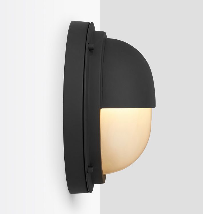 9" Seabeck Halflid Round Bulkhead Sconce | Rejuvenation