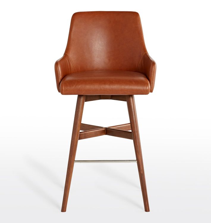 Dexter Swivel Leather Stool | Rejuvenation