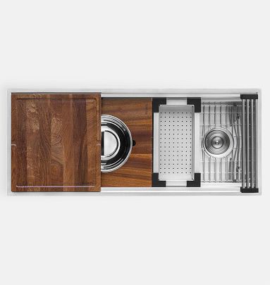 Catlan Stainless Single Workstation Kitchen Sink | Rejuvenation