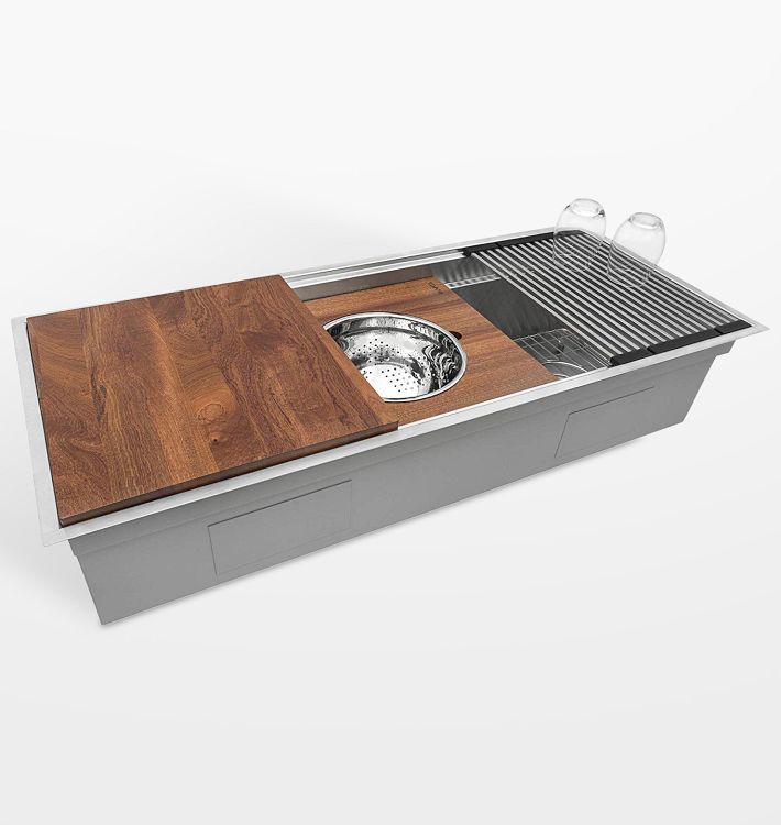 Catlan Stainless Single Workstation Kitchen Sink | Rejuvenation