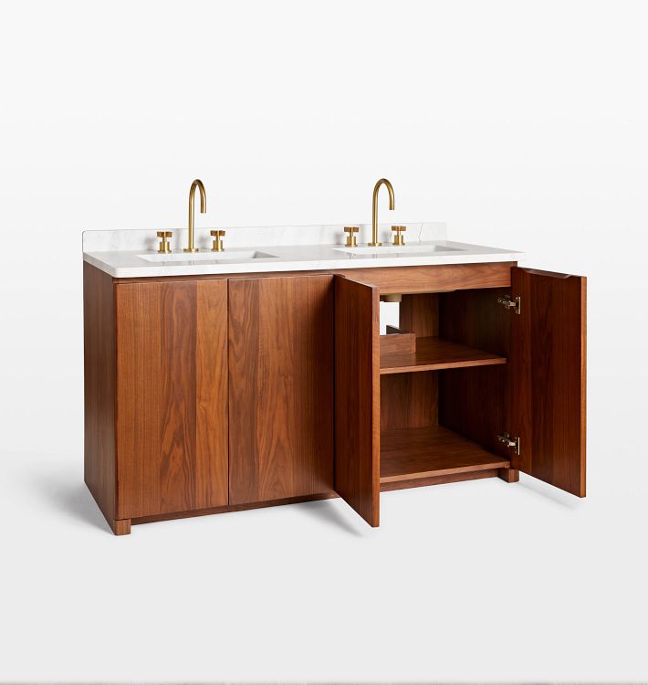 Valley 60" Walnut Double Vanity | Rejuvenation