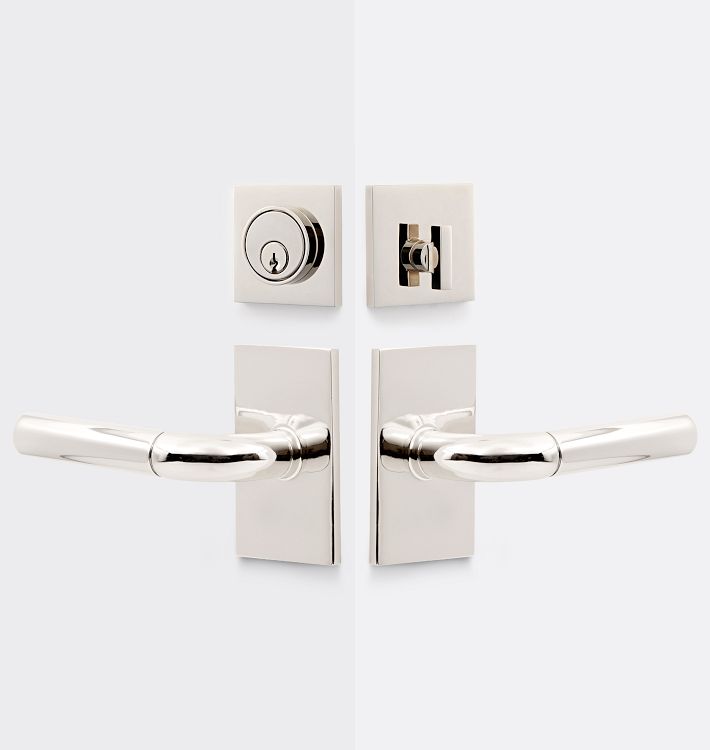 Tumalo Brass Lever Tube Latch Interior Door Set, Rectangular Backplate ...