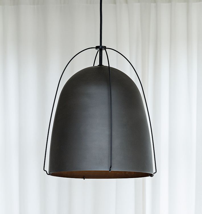 Haleigh 8" Metal Dome Rod Pendant | Rejuvenation