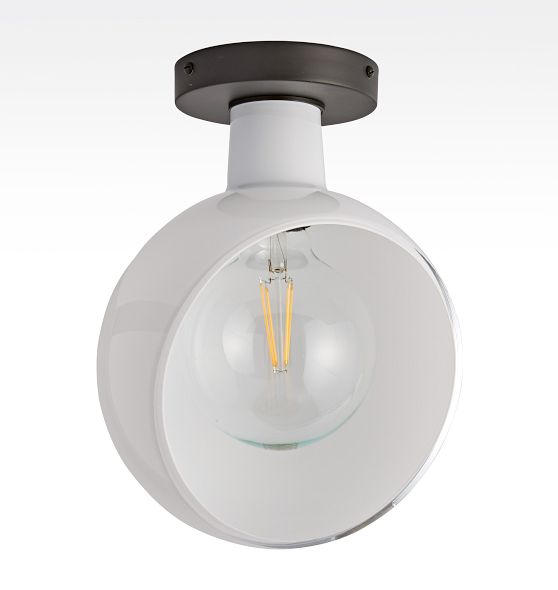 Edendale Angled Semi-Flush Fixture, Opal Glass | Rejuvenation