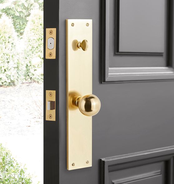 Haven Brass D-Handle And Ball Knob Exterior Door Hardware Tube Latch ...