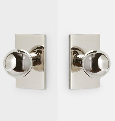 Irving Brass Knob Tube Latch Interior Door Set, Rectangle Backplate ...