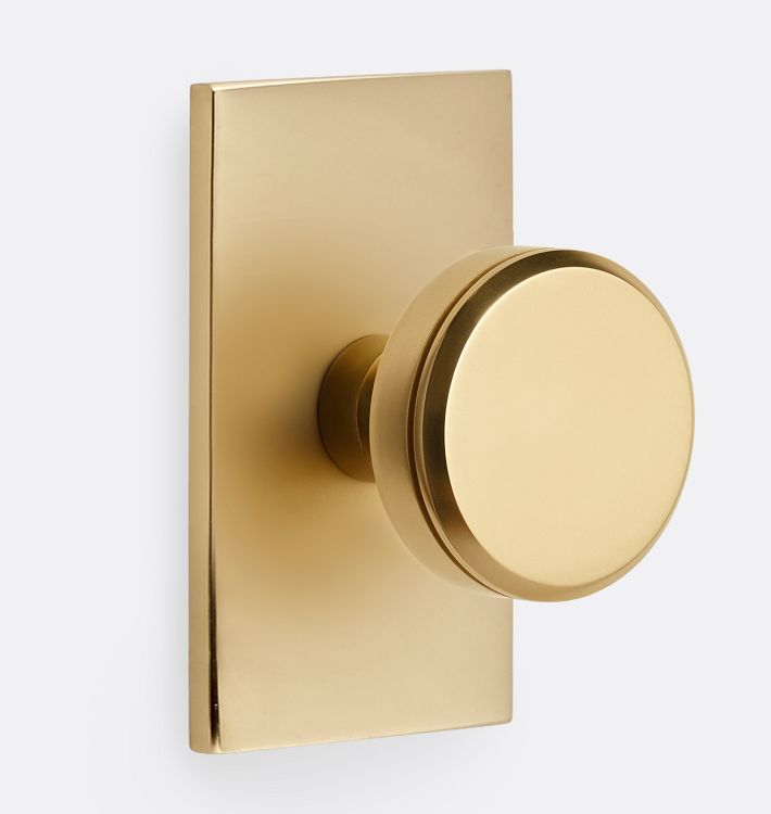 Blair Brass Rectangle Plate with Tumalo Backplate Interior Door Set ...
