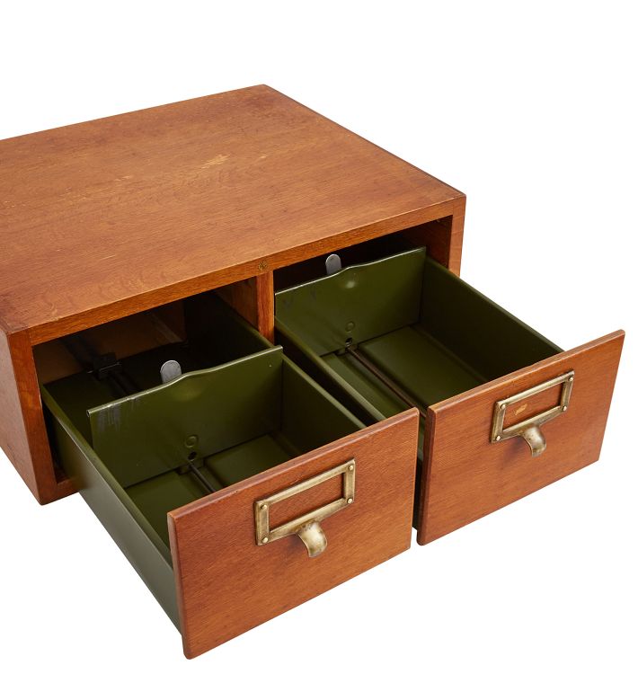 Oak Tabletop File Box By Globe Wernicke Circa 1920S | Rejuvenation