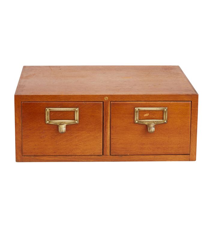 Oak Tabletop File Box By Globe Wernicke Circa 1920S | Rejuvenation