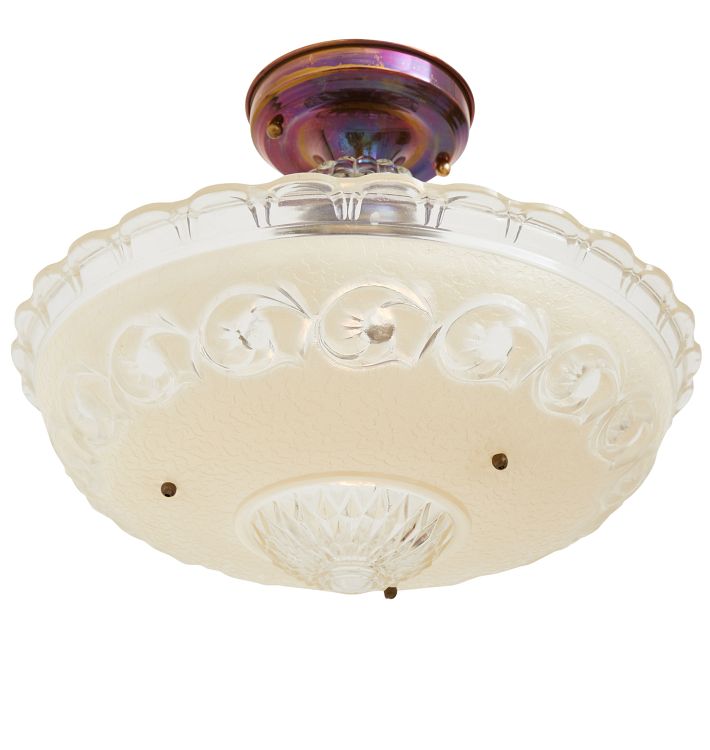 Semi Flush Bead Chain Fixture With Irridescent Copper Finish Circa 1940 ...