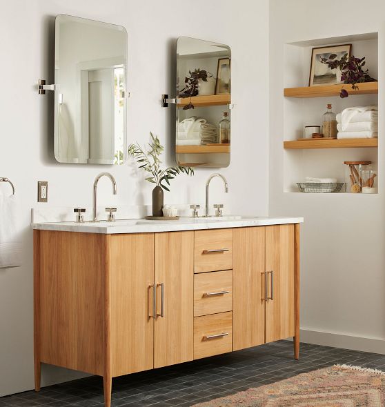 Yaquina Frameless Rounded Rectangle Pivot Mirror | Rejuvenation