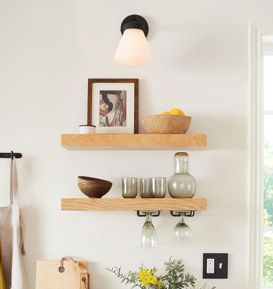 Floating Wood Shelf with 2" Height | Rejuvenation