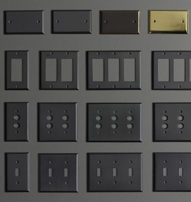 Lewis Triple Push-Button Switchplate | Rejuvenation