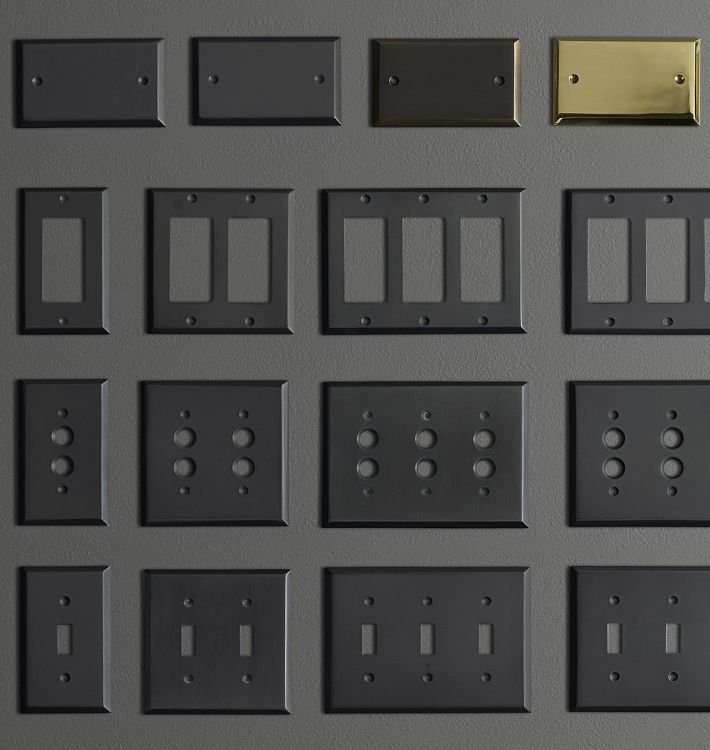 Lewis Triple Push-Button Switchplate | Rejuvenation